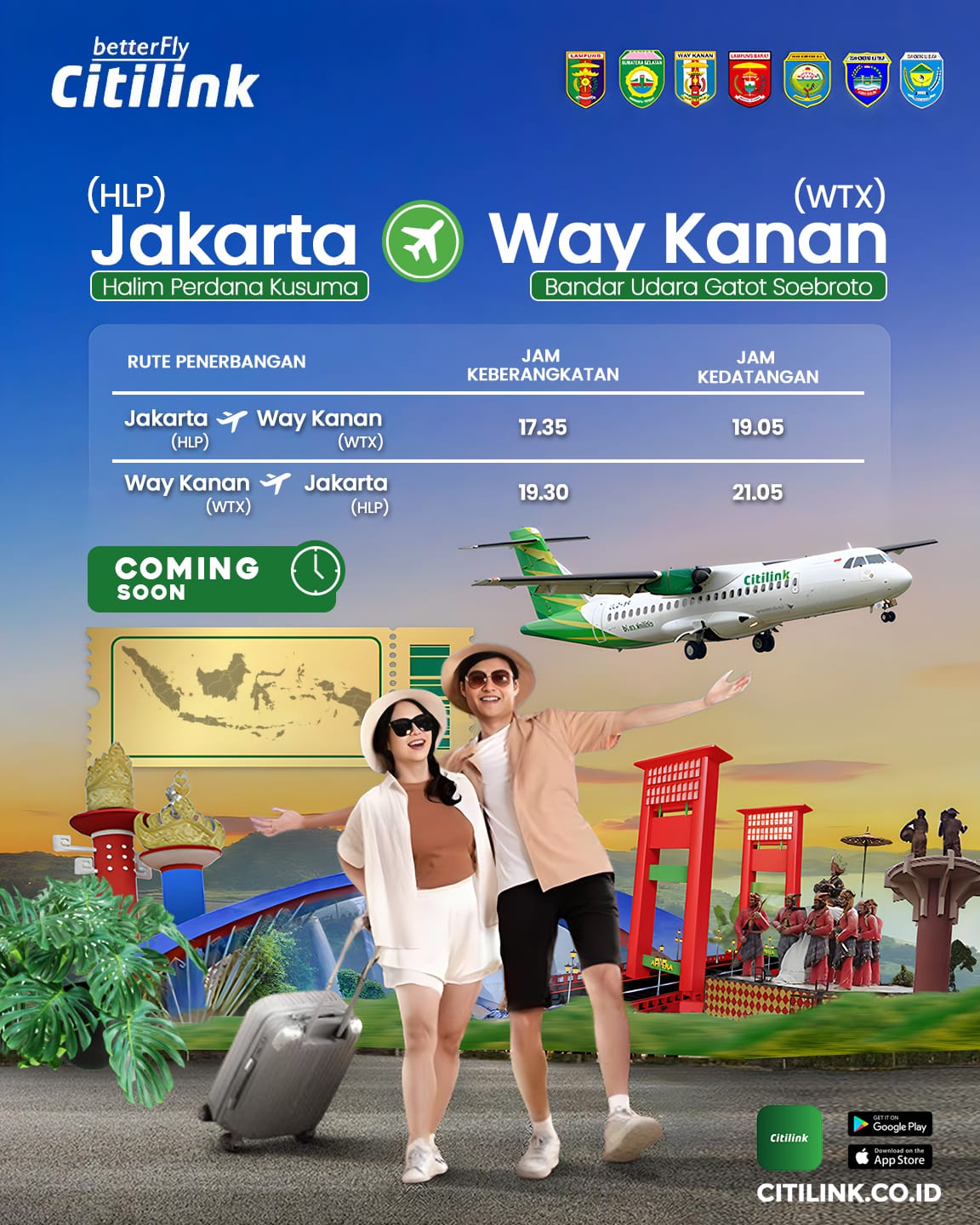 Bandara Gatot Subroto Way Kanan Resmi Layani Penerbangan Perdana ...